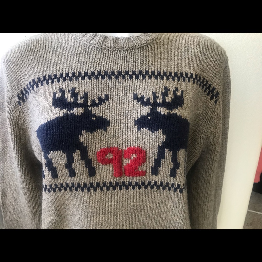 Men’s Retro Rare Abercrombie Fitch Moose Sweater 92 Xl - Gem